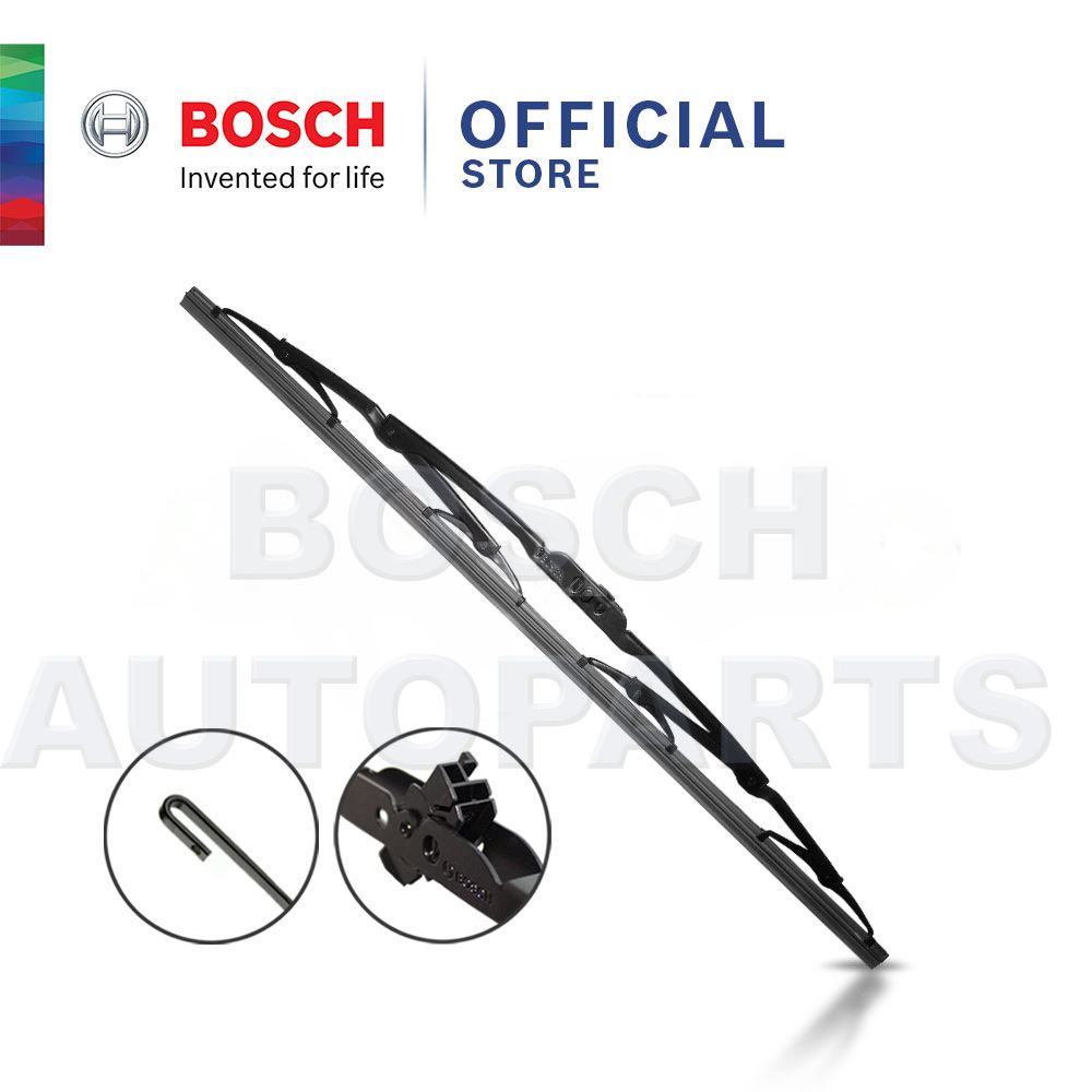 Bosch Wiper Blade Silicone Silikomplett Single 12", 14", 16", 17", 18", 19", 20", 21", 22", 24 ...