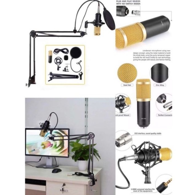 BM-800 Condenser Microphone Kit With V8 Multifunctional Live Sound Card | Shopee Philippines