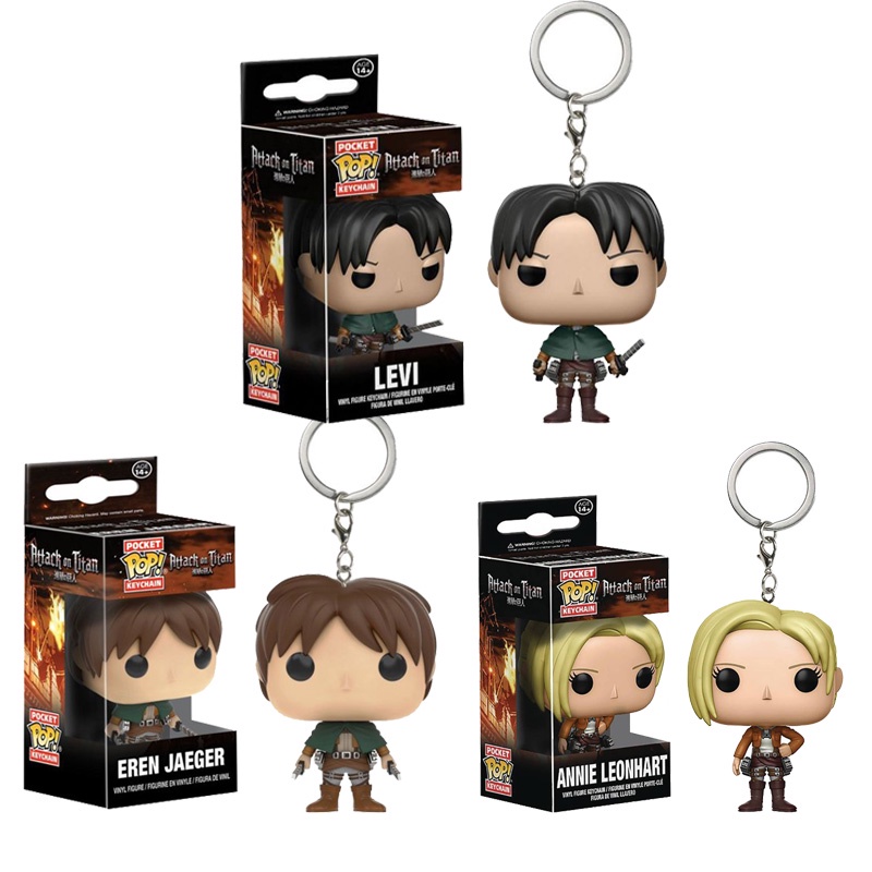 Funko Pop! 2" Attack on Titan Eren Jaeger Levi·Ackerman Keychain Action ...