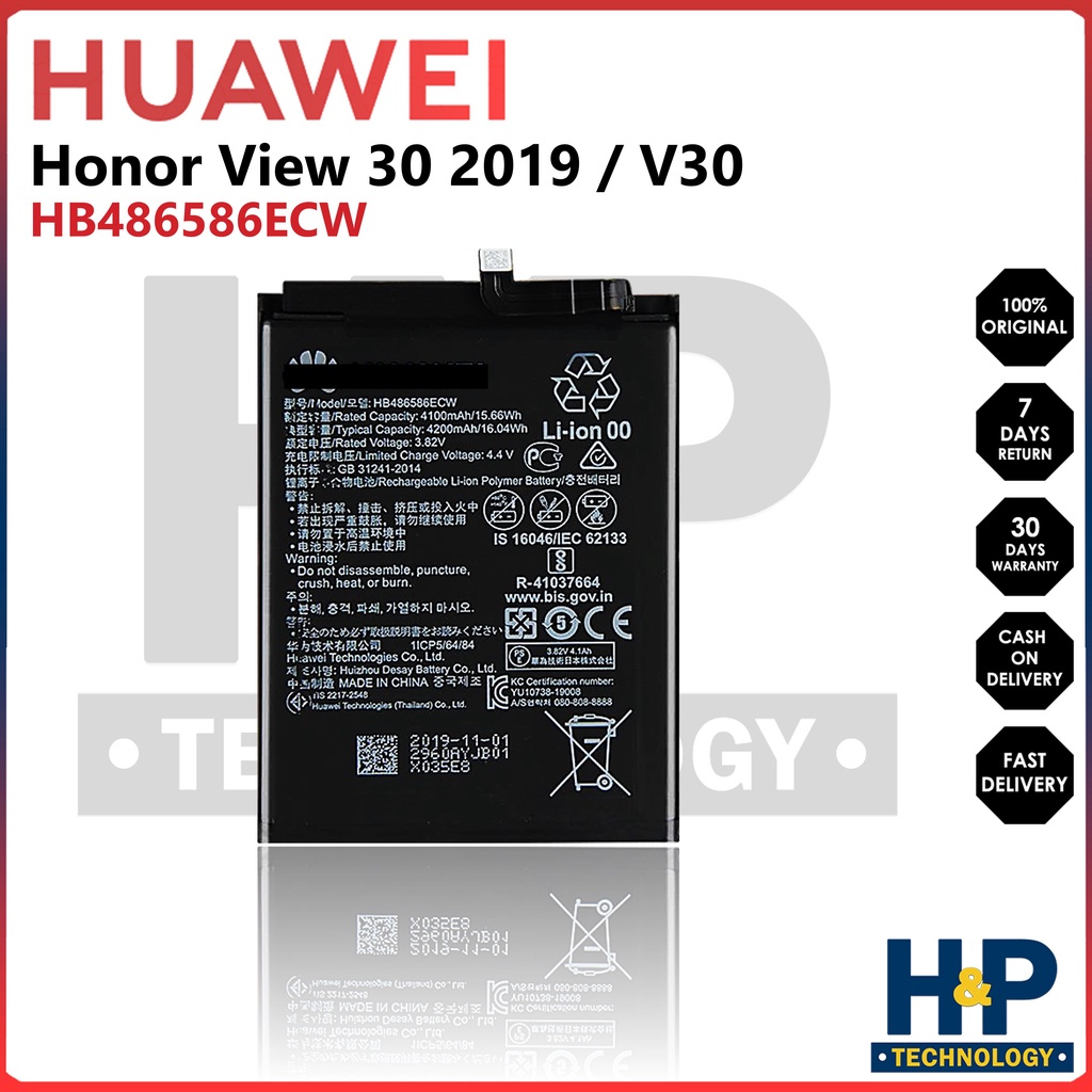 HB486586ECW Battery Hua We¡ Honor View 30 2019 / Honor V30 | Shopee ...