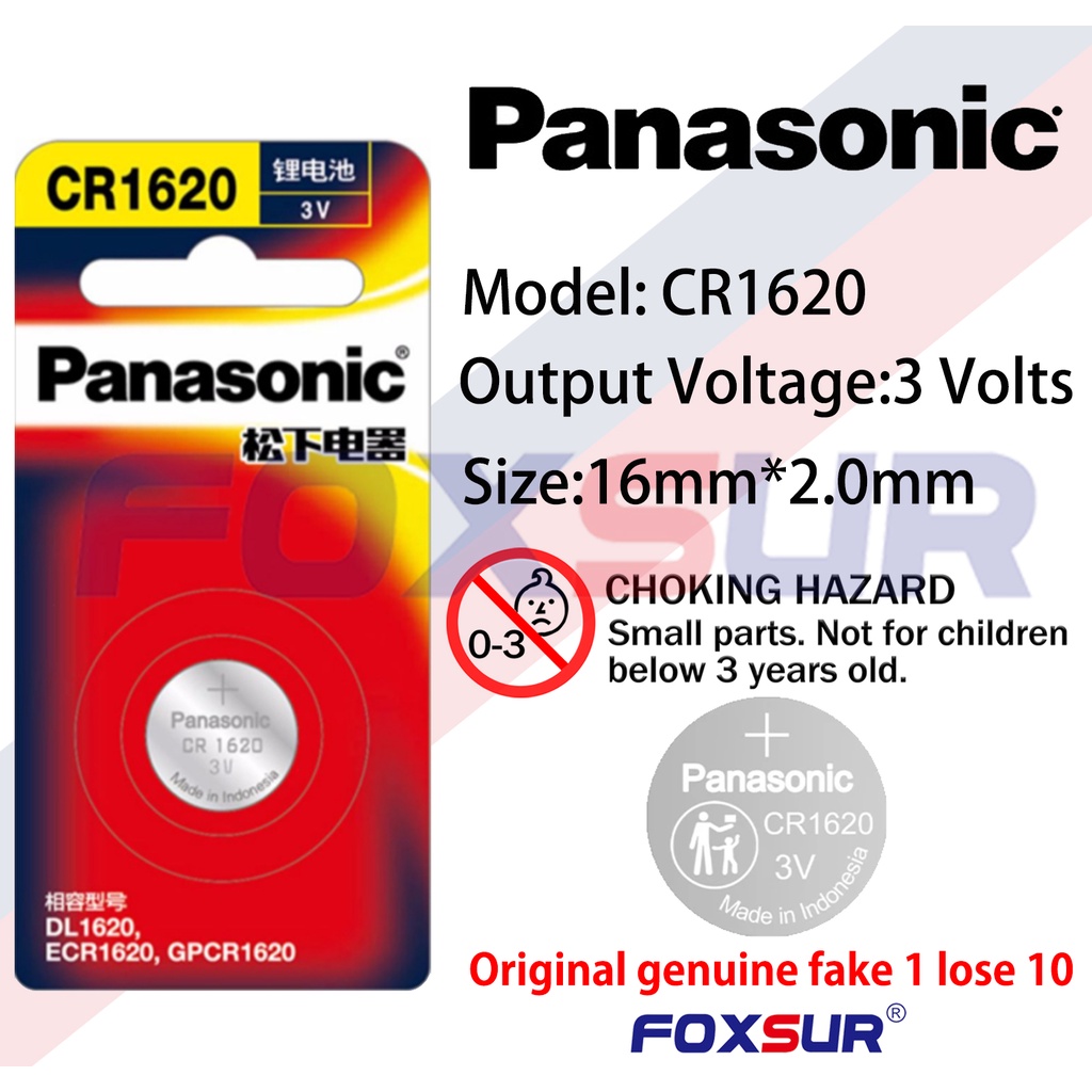 Panasonic CR1620 Battery (1pc) Button Cell Coin Batteries CR-1620 3V Lithium Battery CR 1620 3 ...