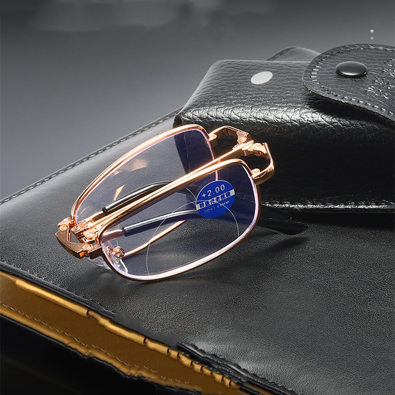 Folding Reading Glasses for Men Elderly Anti Radiation Eyeglasses Fold ...