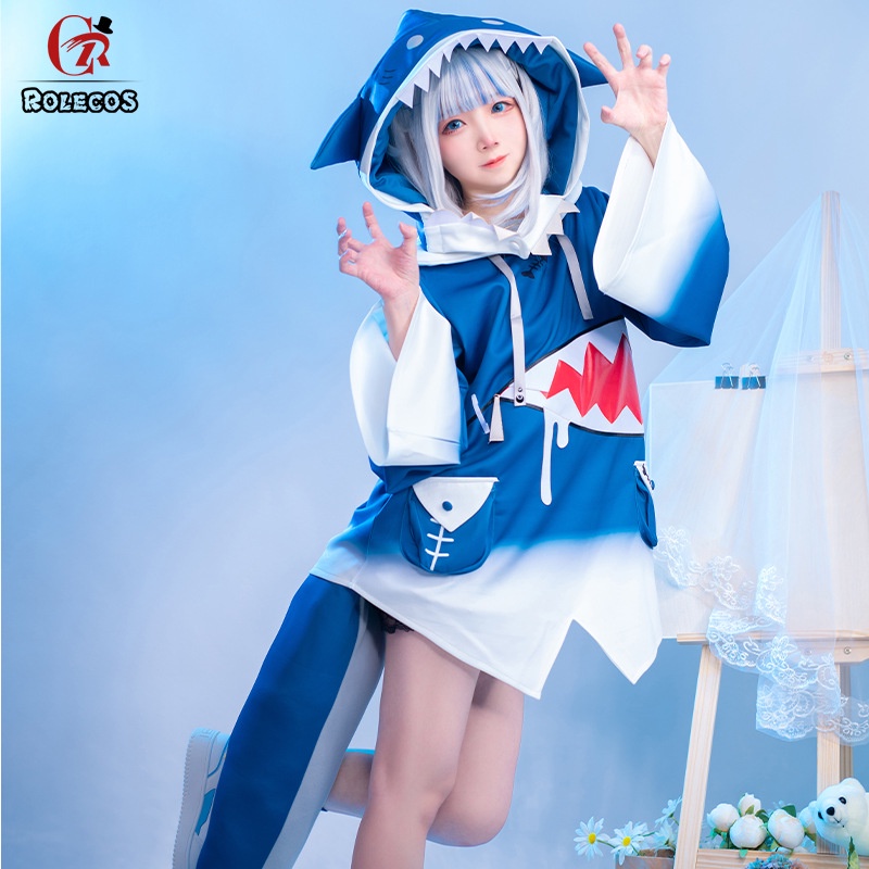 Cosplay Anime Gawr Gura Cartoon Cosplay Costume Dress Woman Shopee Philippines