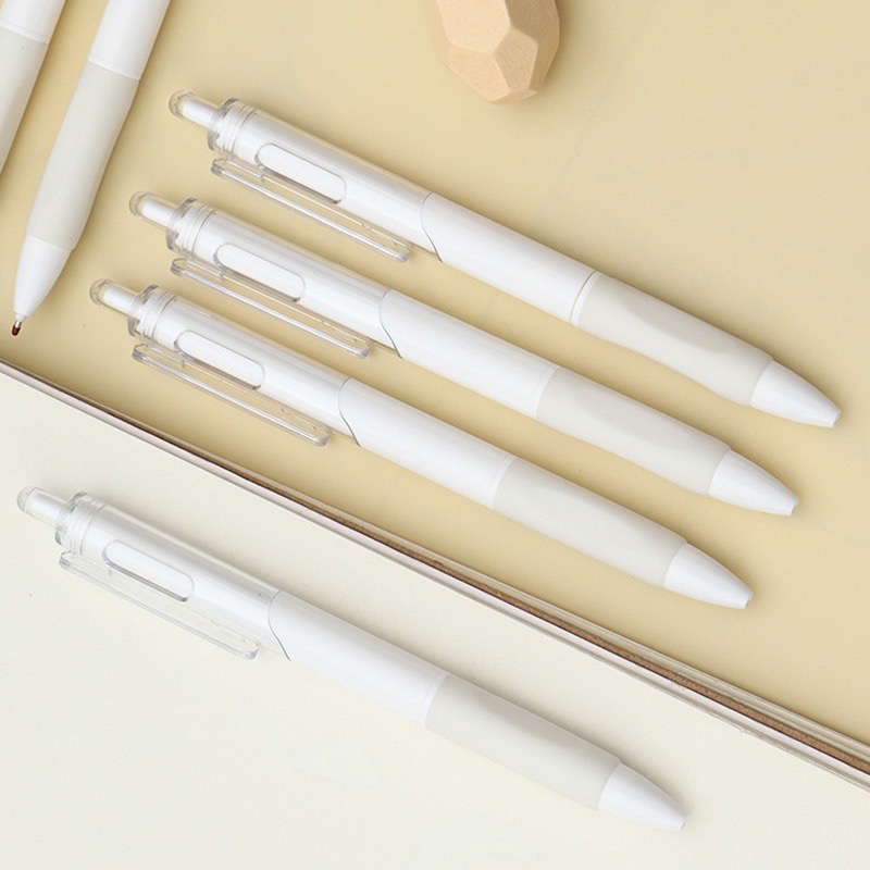 Small white pen ST head simple press neutral quick-drying black 0.5mm ...