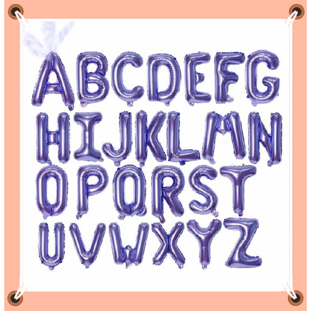 Violet color 16 inches letter A-Z Happy birthday party decorations ...