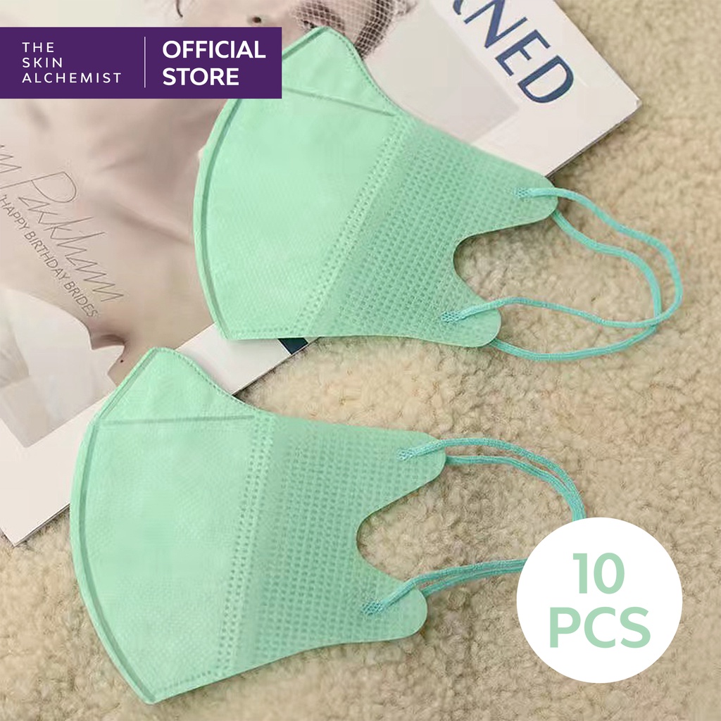 10 PCS 3D ORIGINAL KN95 Mint Green Disposable Face Mask EXCELLENT ...