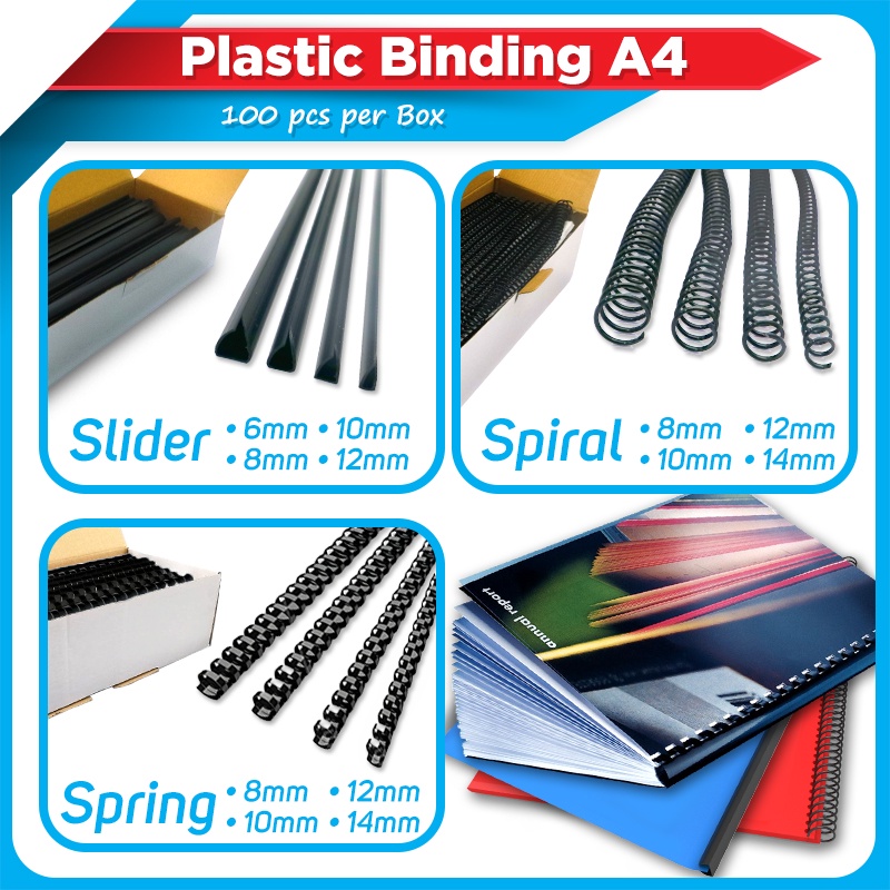 100pcs. Binding Machine Consumables ( Spring // Spiral Coil // Slide ...