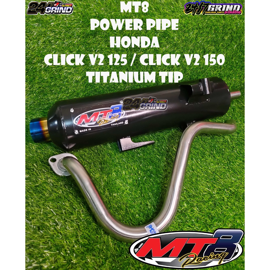 MT8 POWER PIPE HONDA CLICK V2 125 / CLICK V2 150 TITANIUM TIP THAILAND ...