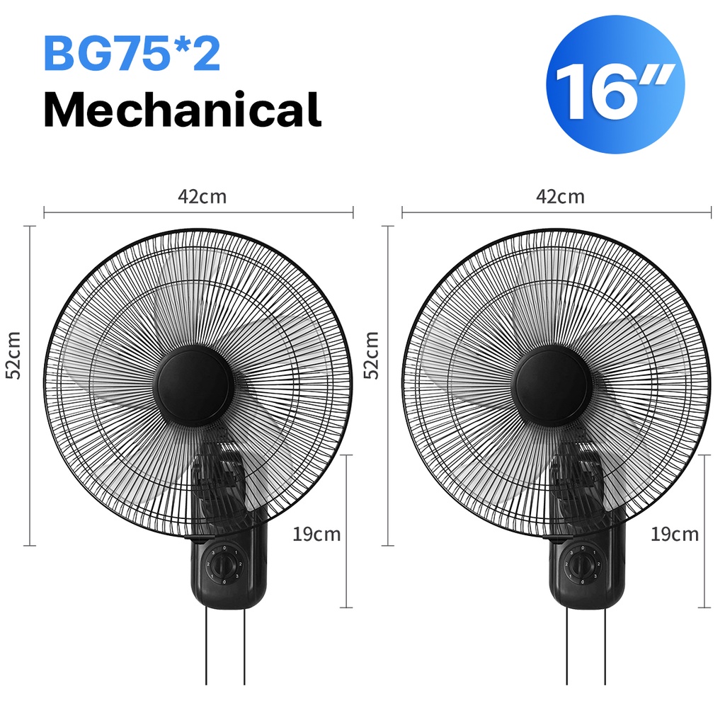 Electric fan 16 inch wall fan buy1 take1 portable stand fan with remote ...