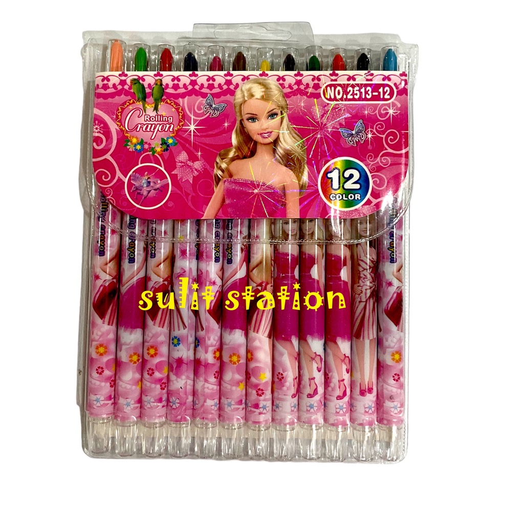 12pcs BARBIE GIRL TSUM TSUM RETRACTABLE ROLLING twist TWISTED COLOR ...