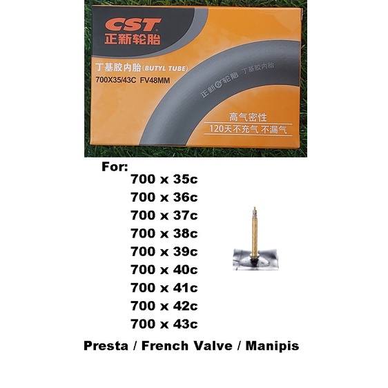 Black Cat Road Racer CST 700c Inner Interior Tube 23/25 28/32 35/43 700 ...