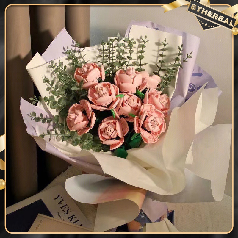 DIY Building Block Rose Flower Building Blocks one Rose Kit Flower ...