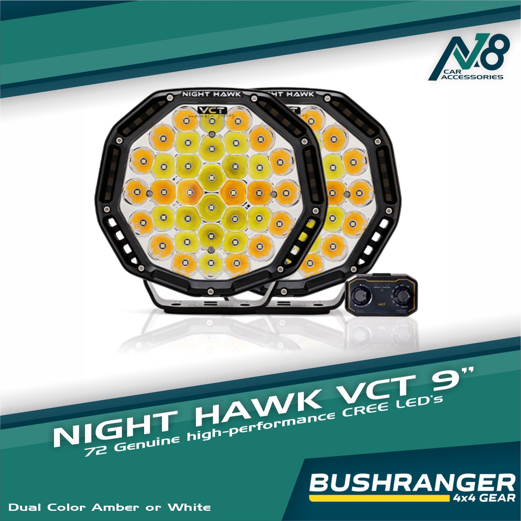 Bushranger Night Hawk VCT LED 9" Off-road Driving Light Dual Color ...