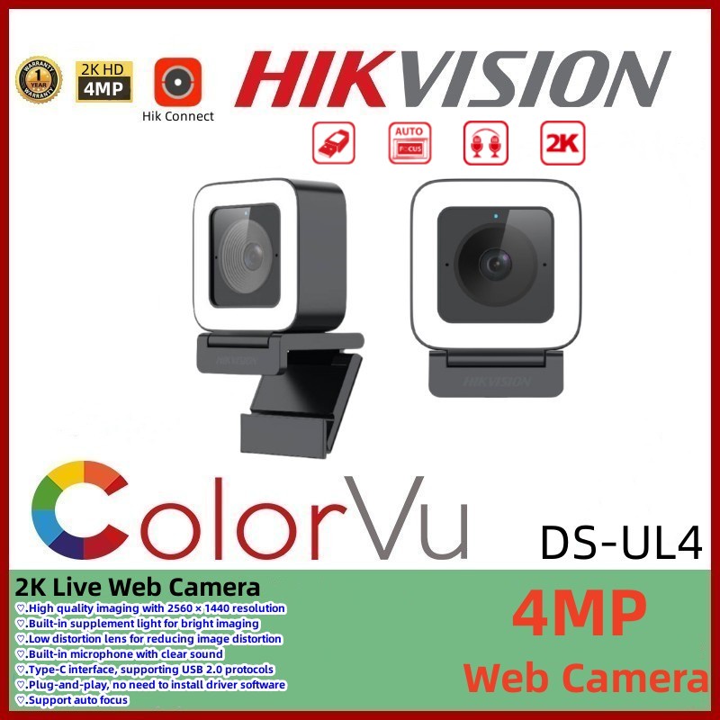 HIKVISION 8MP 4K HD USB Webcam with High Quality Imaging, MIC, Auto ...