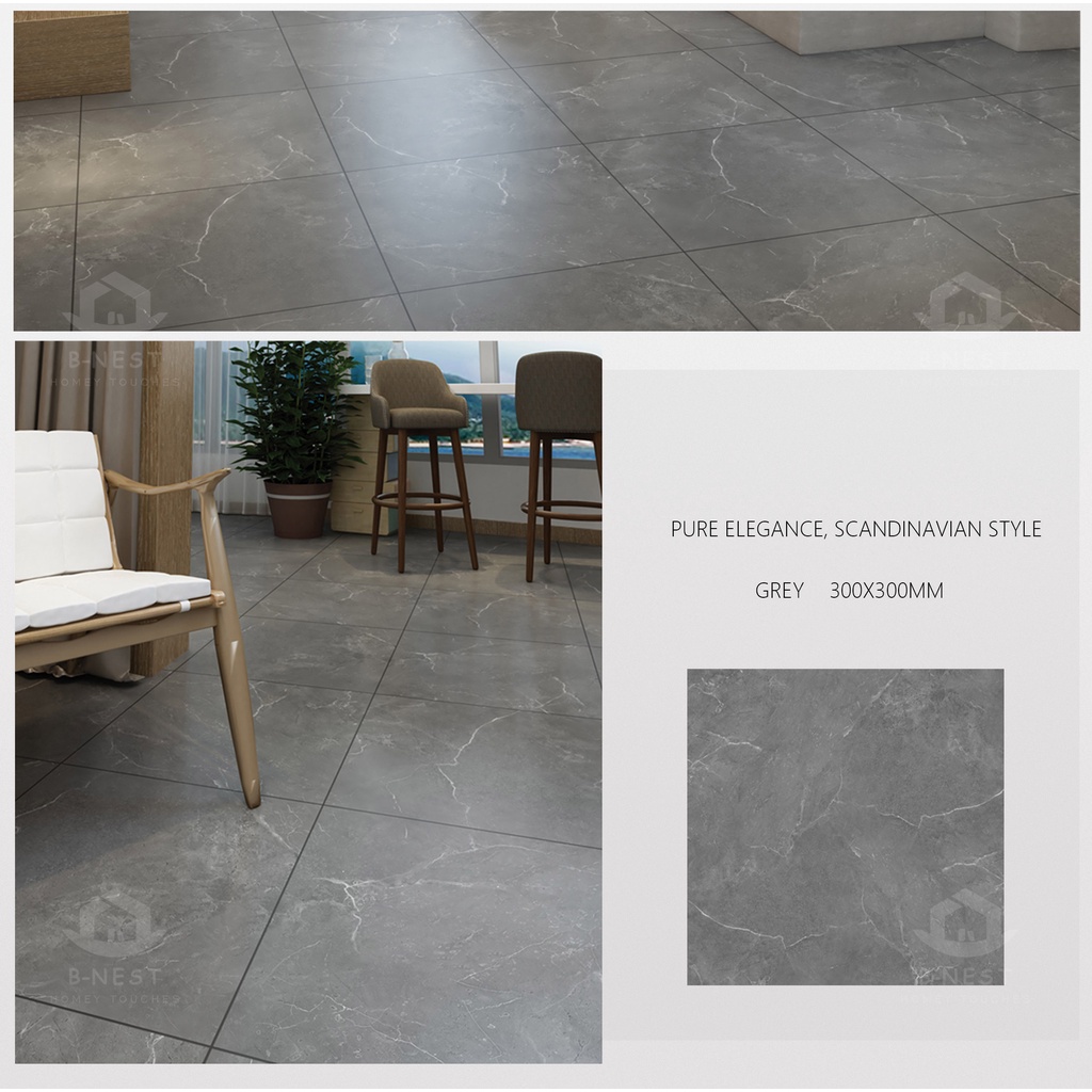 (64pcs/128pcs) B-NEST 30X30CM Vinyl Tiles Marble Design Flooring Vinyl ...