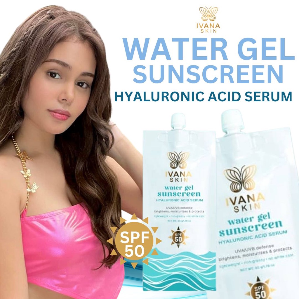 IVANASKIN WATER GEL SUNSCREEN WITH HYALURONIC ACID SPF 50 | UVA/UVB ...