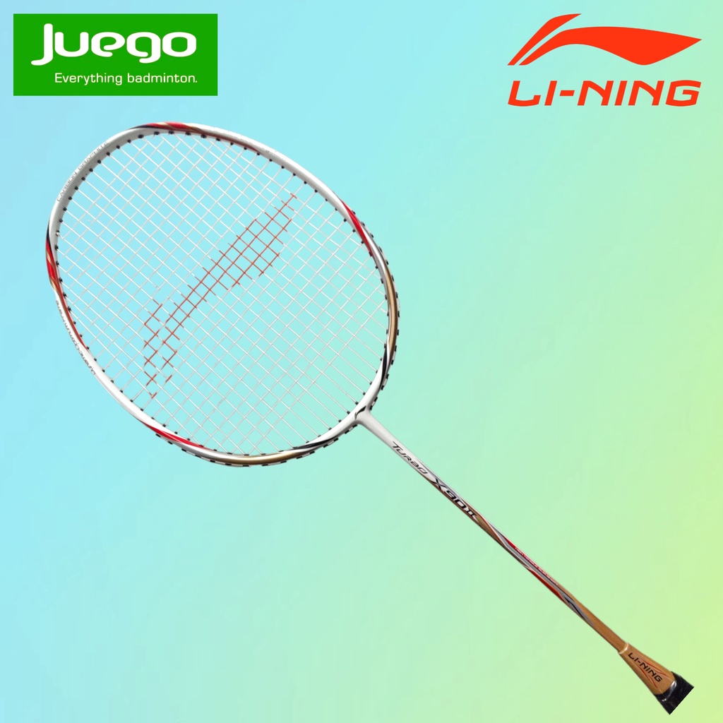Li-Ning AYPM 092 5 TURBO X 90 II STRUNG Badminton Racquets White Gold ...