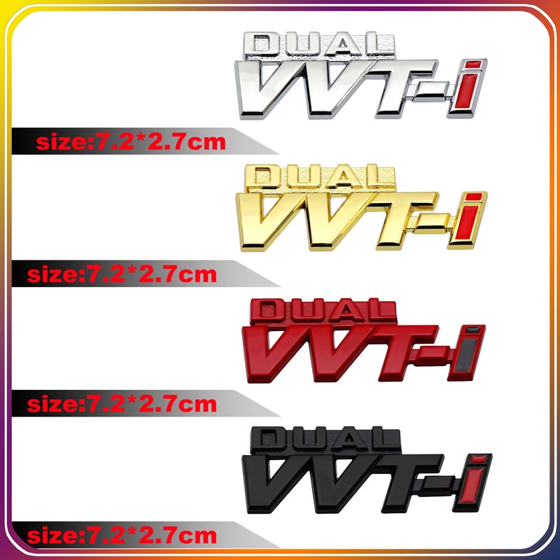 Double VVT-I Letter Logo Car Sticker Modified Fender Badge Decal For ...