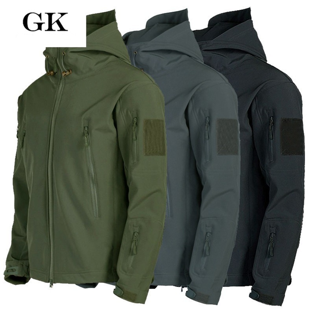GK# Waterproof Jacket Shark Skin Soft Shell Clothes Tactical Windproof ...