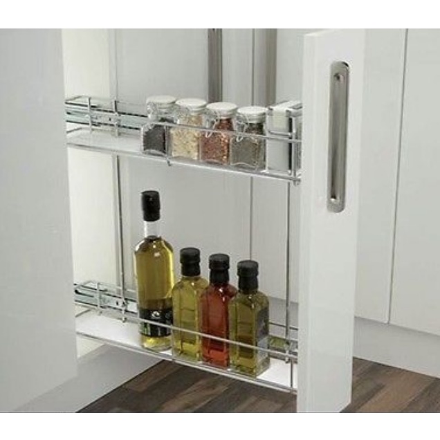 2 Layer Stainless Spice Rack / Stainless Steel Condiments Pull Out ...