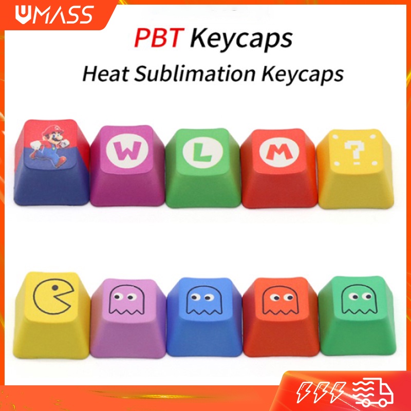 MASS PBT Sublimation Color Keycaps 5 Supplement Keys Height ...