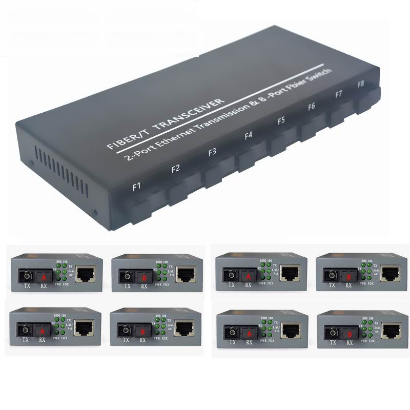 Fiber Optical Switch 8 SC 2 1000M RJ45 Industrial Grade Gigabit Ethernet Switch media Converter ...