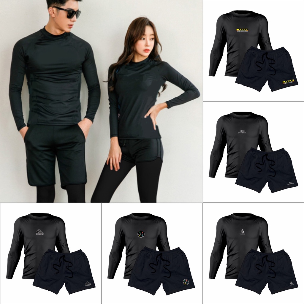 ADULT TERNO RASH GUARD LONGSLEEVES + TASLAN SHORTS WITH LOGO - SWIMWEAR ...