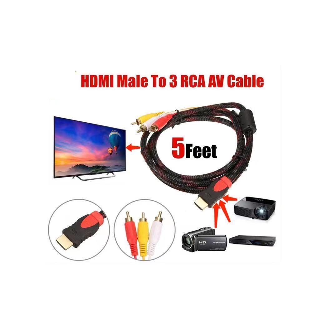 1M HDMI to RCA Cable HDMI Male to 3RCA AV Connector Adapter | Shopee Philippines