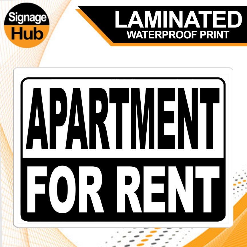 APARTMENT | RENT | BEDSPACE Signs | Laminated or Tarpaulin Signage ...