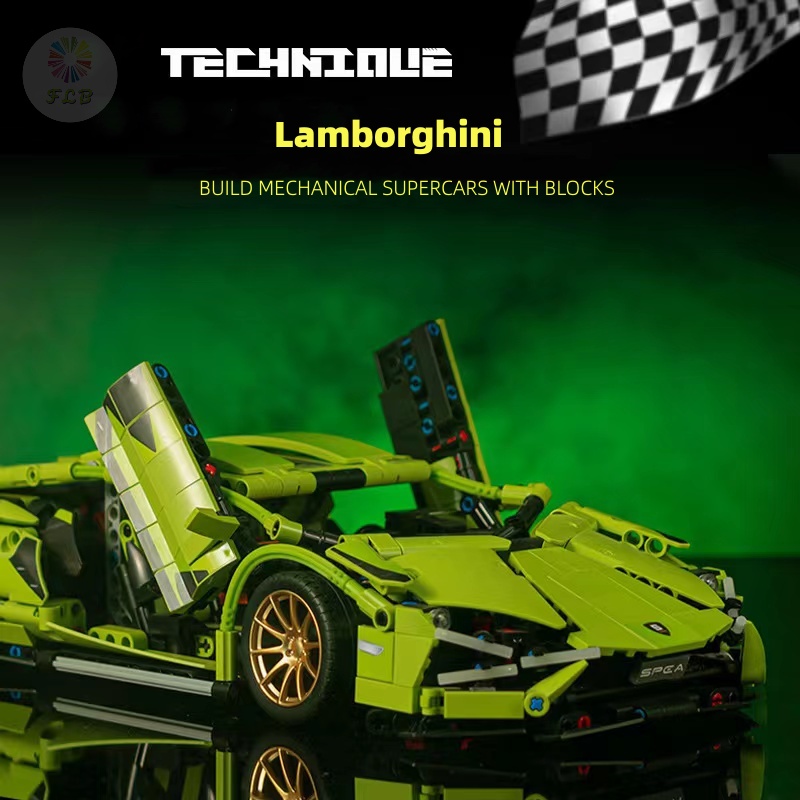 Lamborghini Building Blocks Racing Car Bricks Toys Big Size Model Gift ...