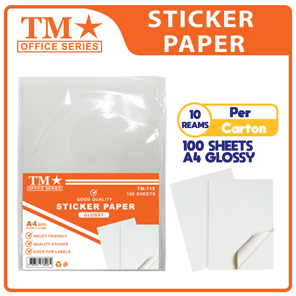 TM 10 reams Sticker Paper 100's | Shopee Philippines