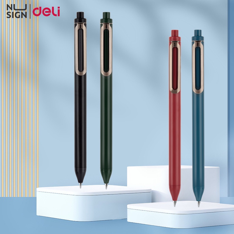 Nusign by Deli Gel Pen 0.5mm Black Student Stationery Writing Pen ...