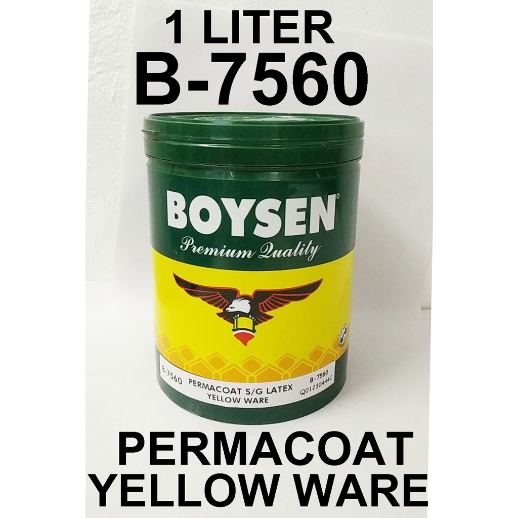 ( 1 LITER ) BOYSEN YELLOW WARE B-7560 == PERMACOAT SEMI GLOSS LATEX ...