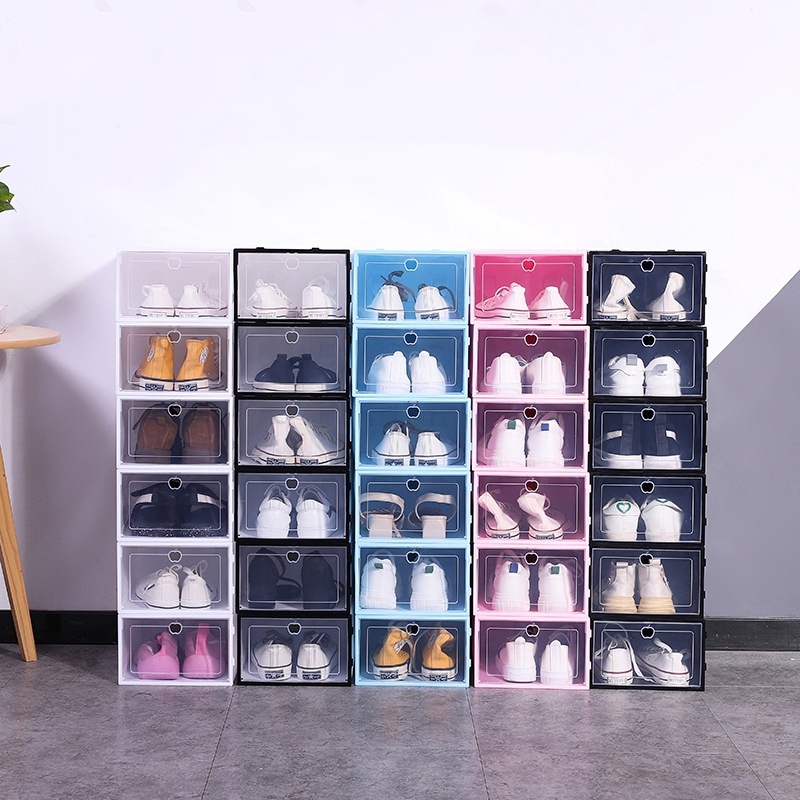 32*22*12cm Candy Color Shoe Box Foldable Drawer Case Storage Organizer ...