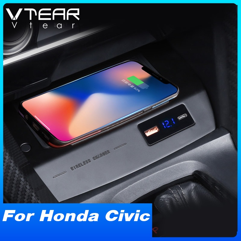 QI Car Wireless Charger For 10th Honda Civic FC 2016-2021 ...