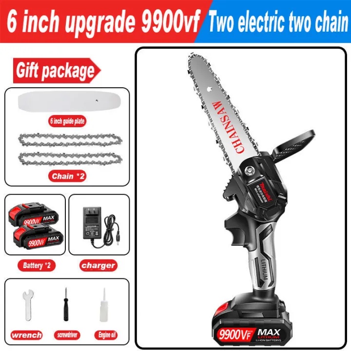 Electric Chainsaw Shears 6-Inch Rechargeable Portable Electric Chain ...
