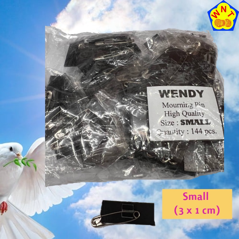 Mourning Pin Badge 144 pcs 1 gross Small Big Black Acrylic Funeral ...