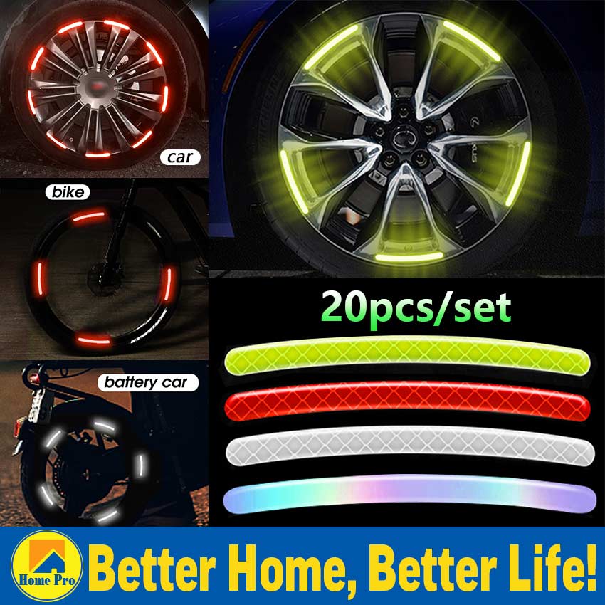 Car Luminous Wheel Hub Colorful Reflective Strip Safety Warning Tire ...