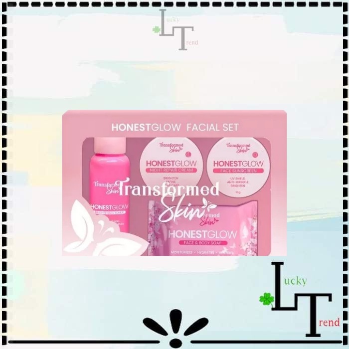 Honest Glow Facial Set Transformed Skin Set Lightens dark spots Removes ...