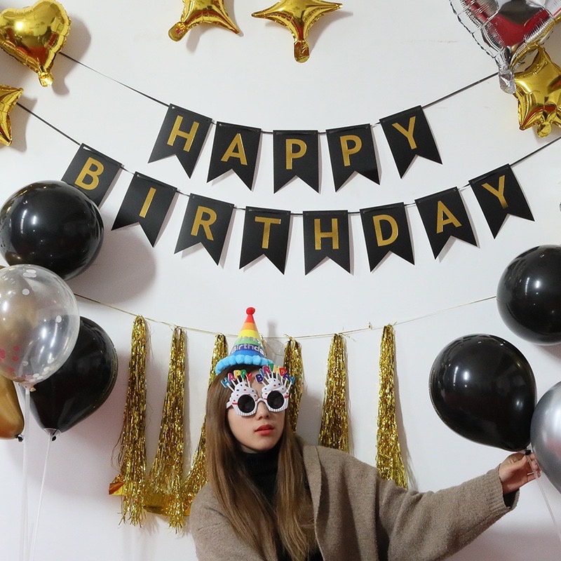 CC Happy Birthday Banner letter Party Supplies Birthday Decoration ...