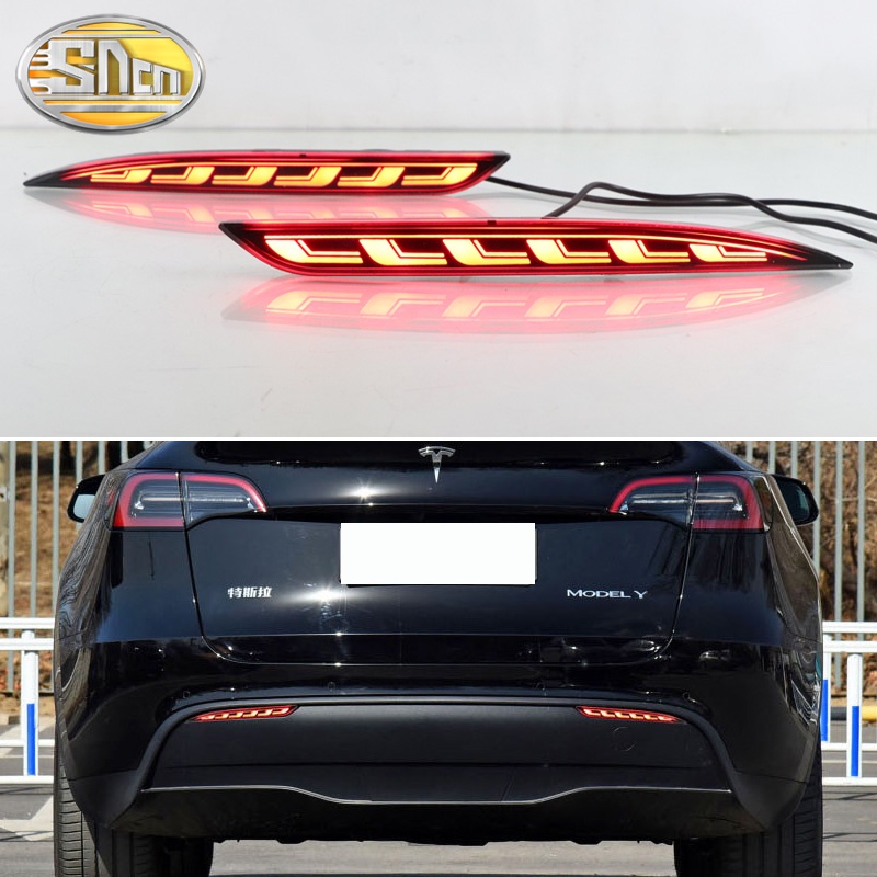 For Tesla Model Y 2019 - 2022 3-in-1 Functions 12V Rear Fog Lamp Brake ...