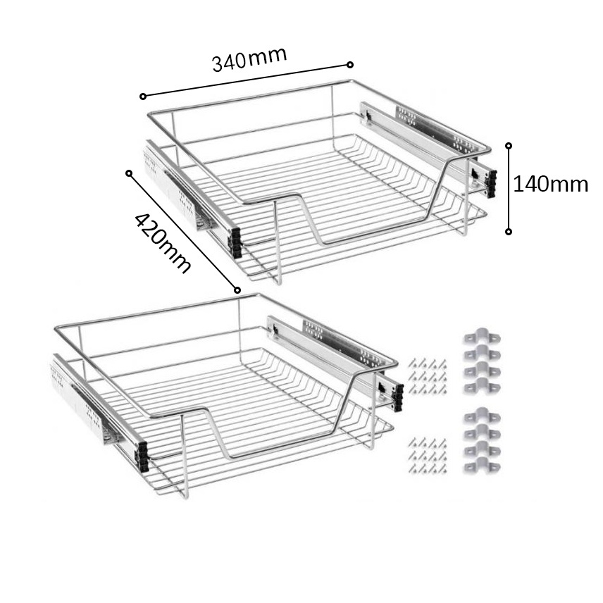 kitchen basket Plain 2 layer All Purpose Pull out Basket 304 stainless ...