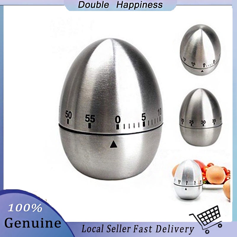 Stainless Steel Creative kitchen Mechanical Timer Egg-Shaped Timer 60 ...