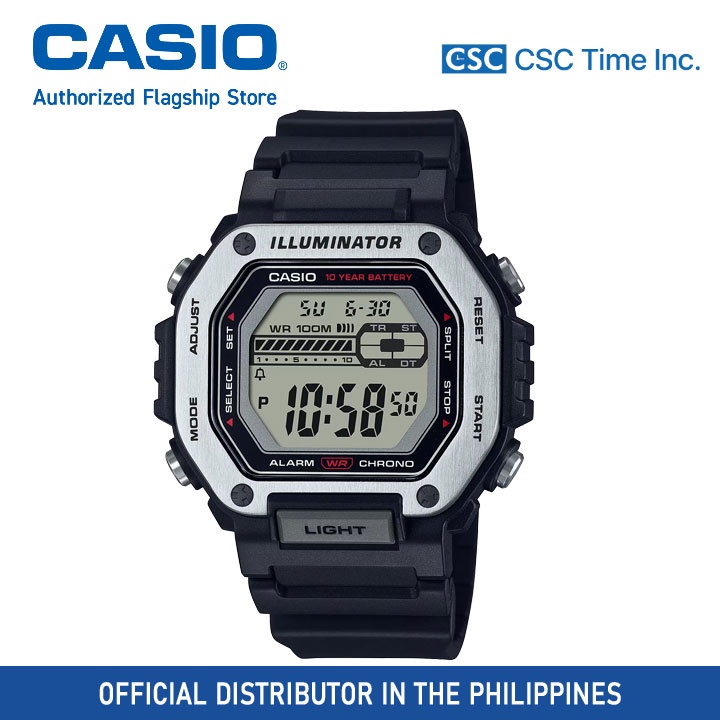 Casio (MWD-110H-1AVDF) Black Resin Strap 100 Meter 10 Year Battery ...