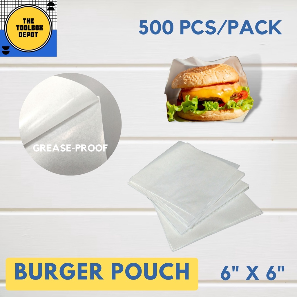 [500pcs] Folded Hamburger Wrapper / Hotdog Wrapper Plain White Pouch ...