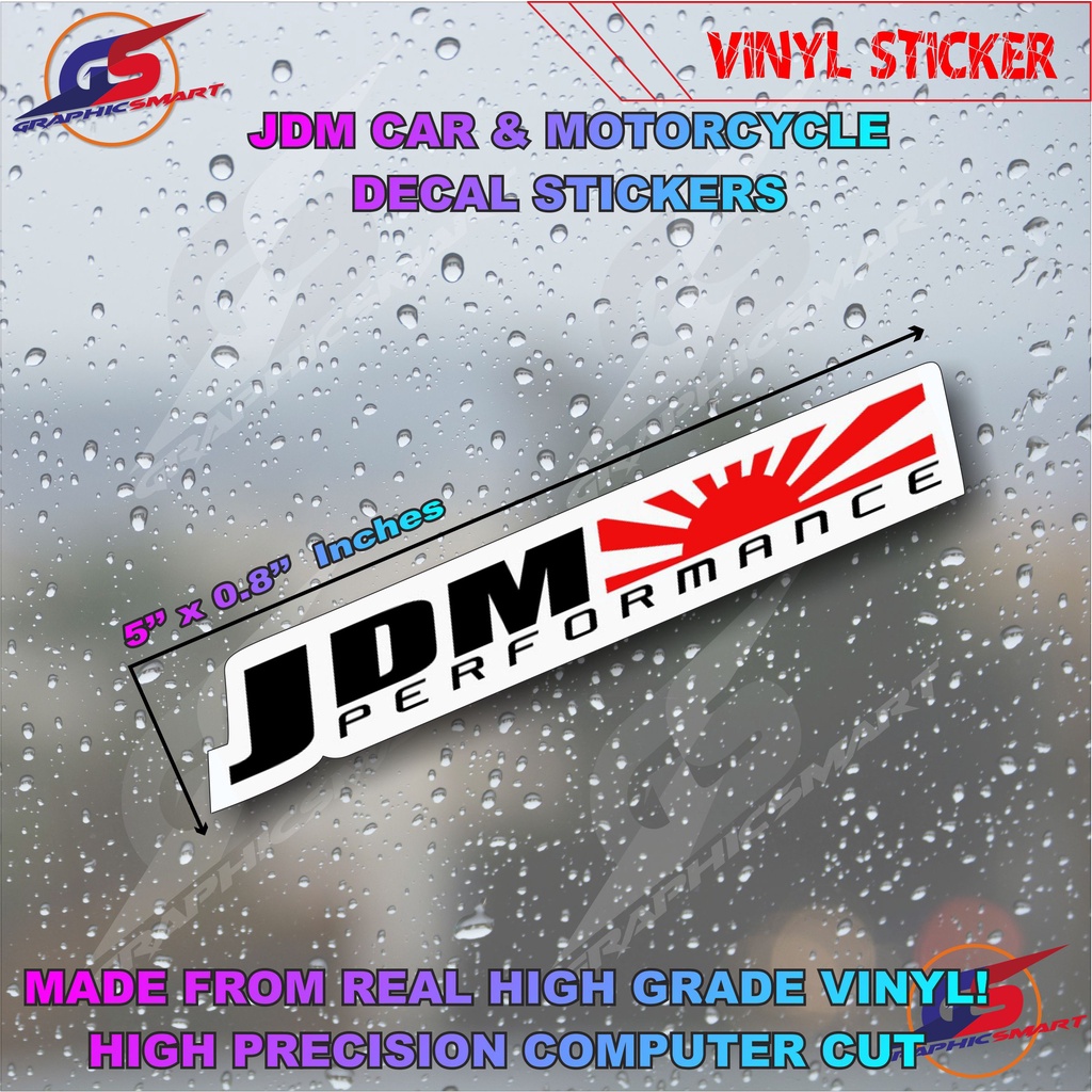 JDM Performance Printed Sticker Vinyl Decal Laminated 5 x 0.8 inches ...