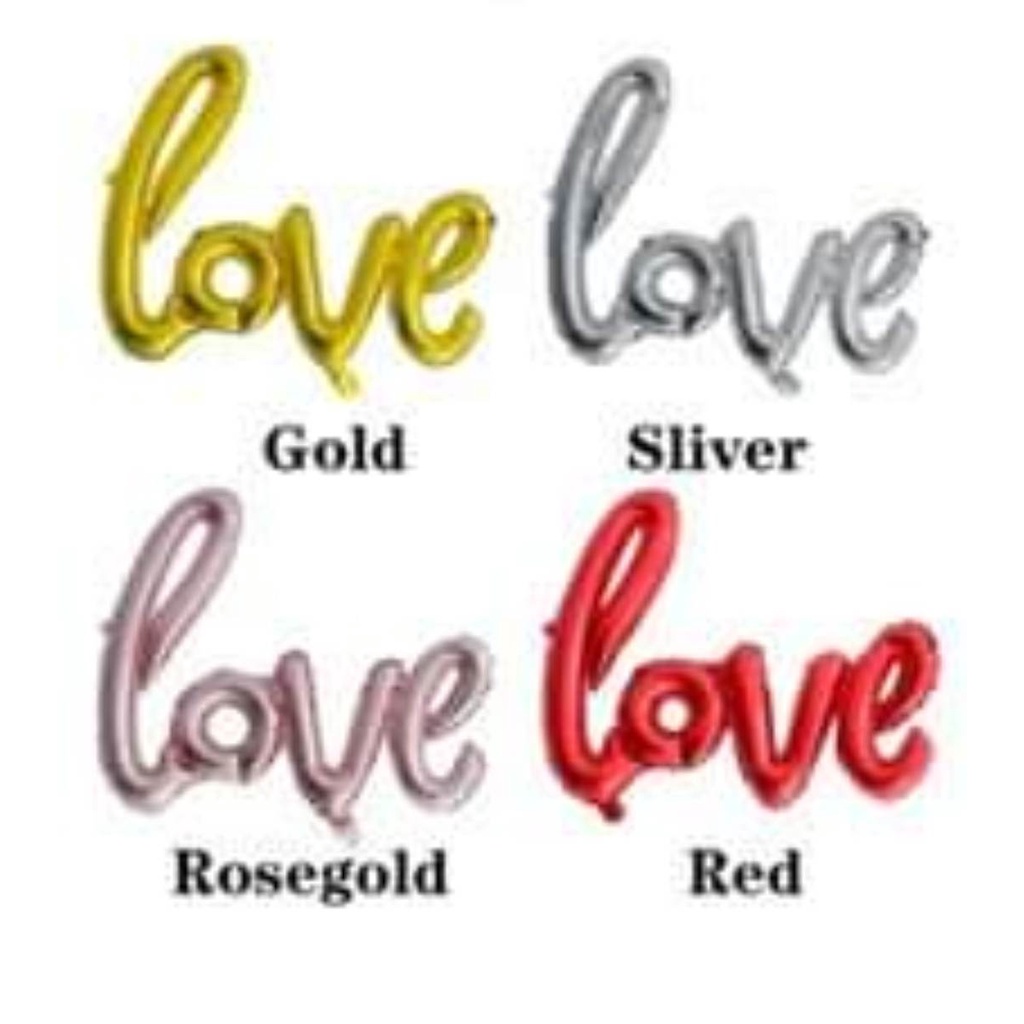 (40 inch) LOVE (CURSIVE) Banner Foil Balloon Set | Shopee Philippines