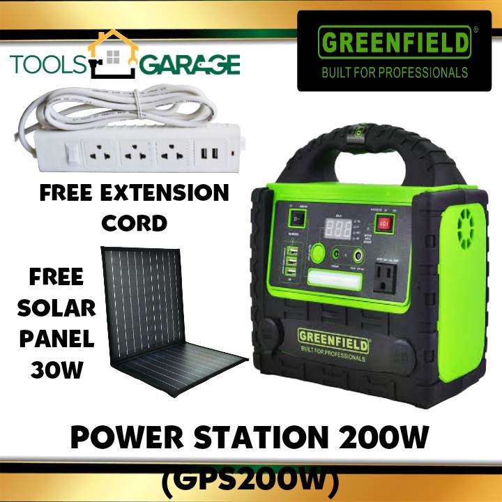 GREENFIELD Power Station 200Watts (GPS200W) With Free Solar Panel 30W ...