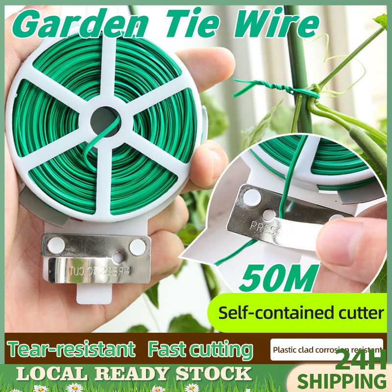 50M Garden Tie Wire With Cutter Twist Tie For Garden Vegetable Plants ...