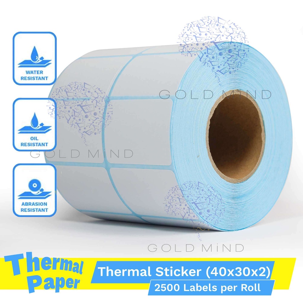 40x30x2 Thermal Sticker Paper Adhesive Label for Thermal Printer 2500 ...